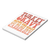 Turkey Gravy Beans and Rolls Funny Thanksgiving Notepad | Zazzle