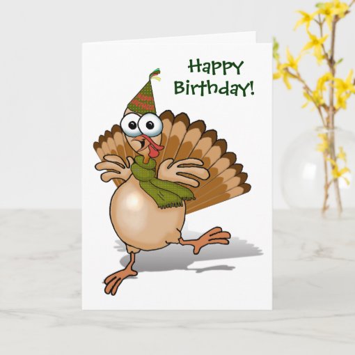 Turkey Happy Birthday Card | Zazzle