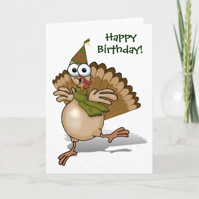 Turkey Happy Birthday Card | Zazzle