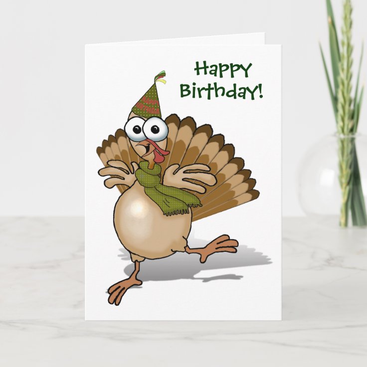 Turkey Happy Birthday Card | Zazzle