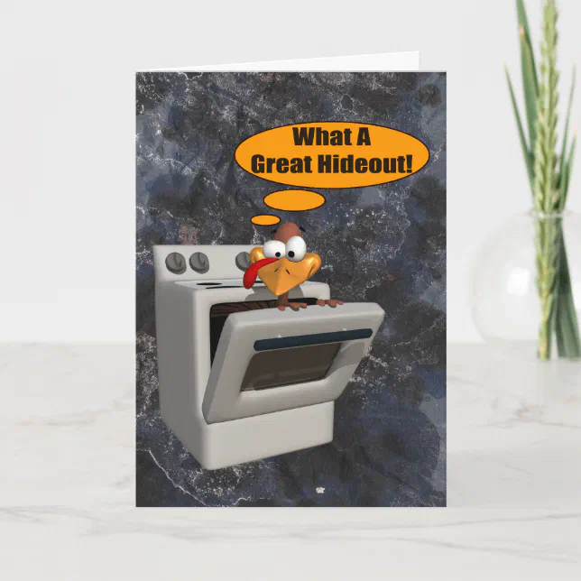 Turkey In Hiding Thanksgiving Card | Zazzle