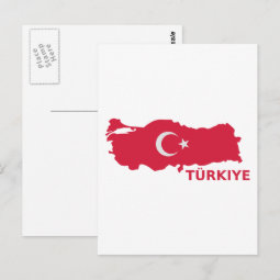 Turkey map flag Türkiye Postcard | Zazzle