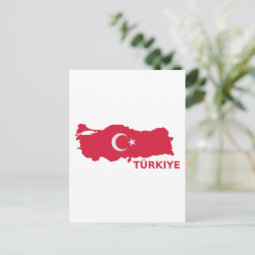 Turkey map flag Türkiye Postcard | Zazzle