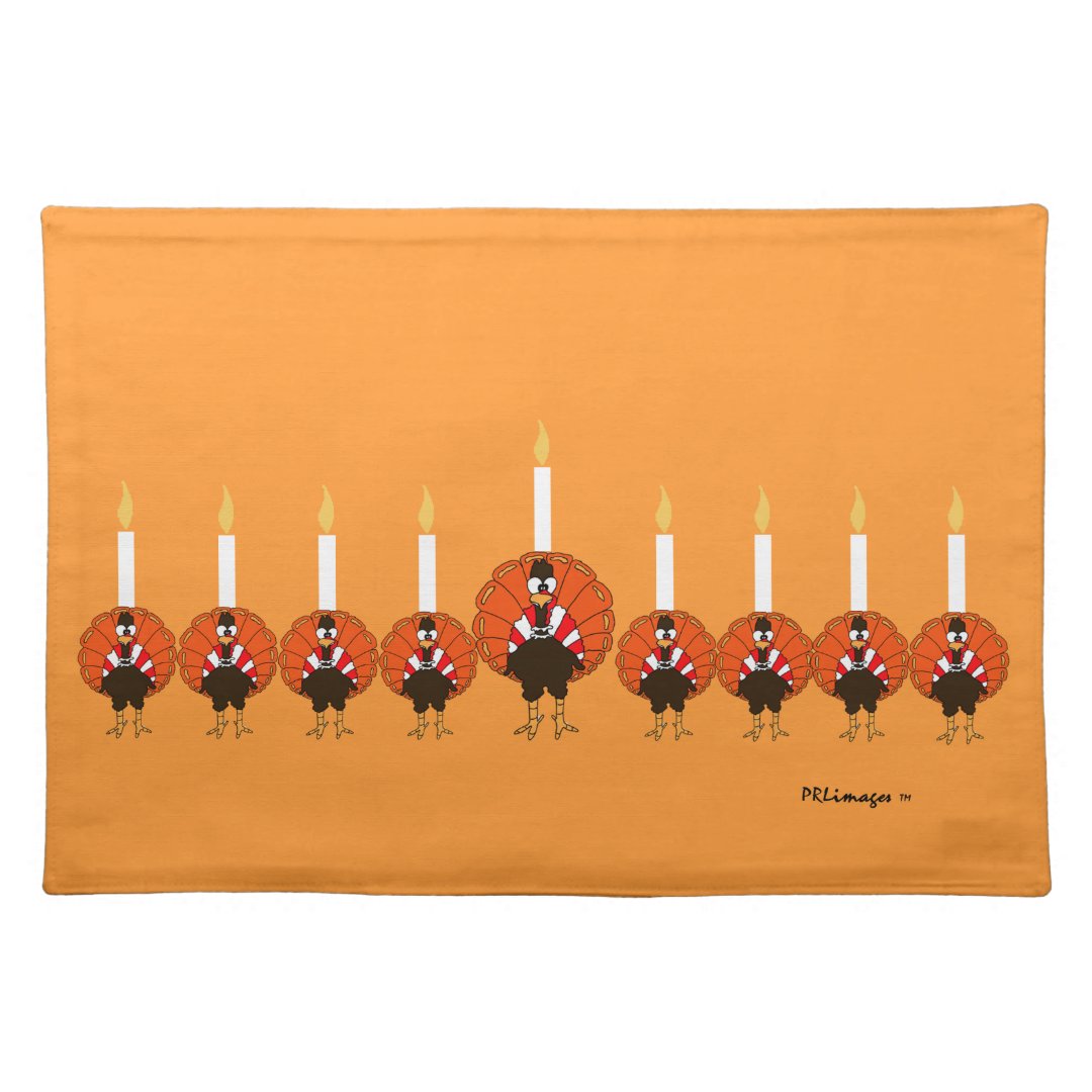 Turkey Menorah Thanksgivukkah Placemat | Zazzle