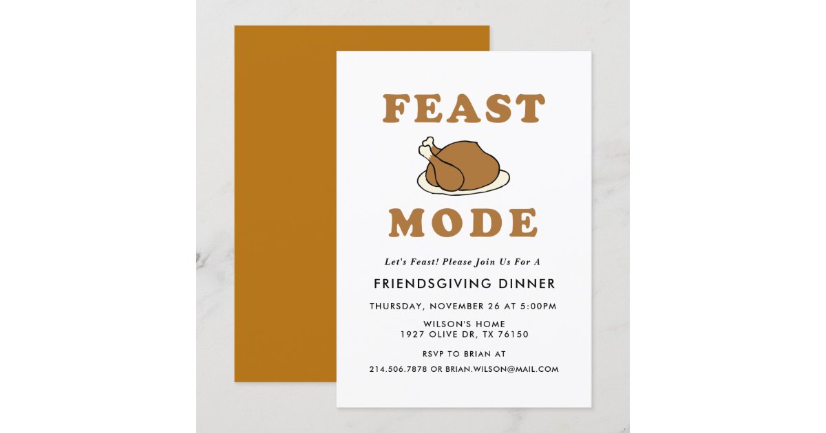 Turkey Modern Friendsgiving Party Invitation | Zazzle
