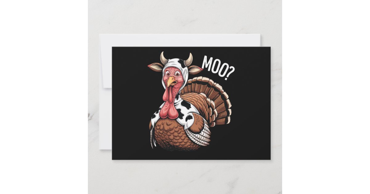 Turkey Moo Funny Thanksgiving Invitation | Zazzle