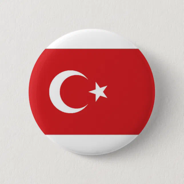 Turkey National Flag Pinback Button | Zazzle