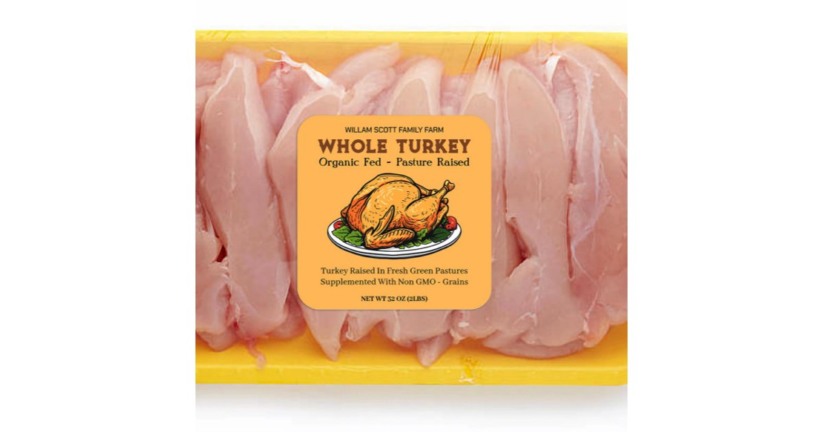 Turkey Package Label Sticker | Zazzle