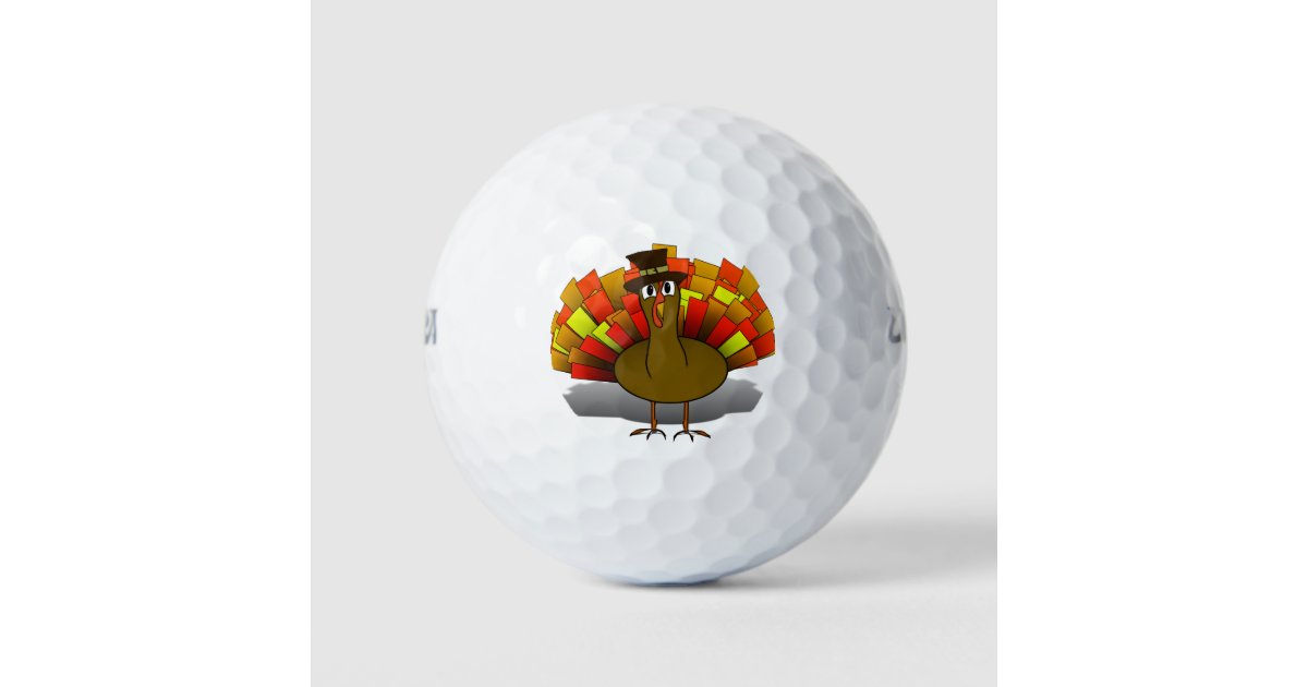 Turkey Pilgrim Thanksgiving Golf Balls | Zazzle
