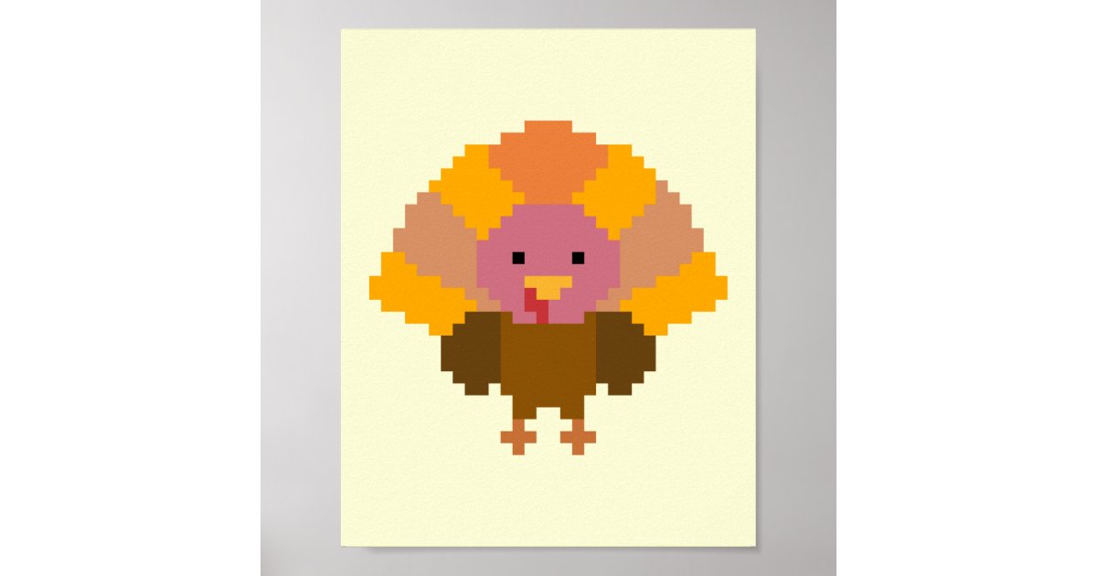 Turkey - Pixel Art Poster | Zazzle