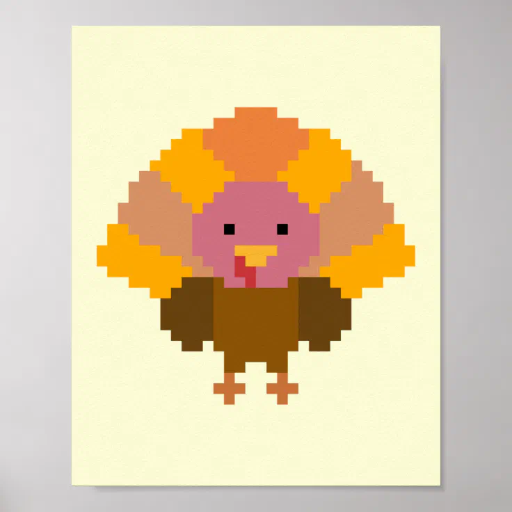 Turkey - Pixel Art Poster | Zazzle