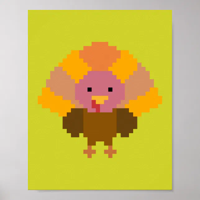 Turkey - Pixel Art Poster | Zazzle