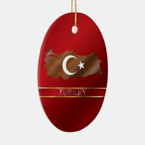 Turkey Pixel Map and Turkish Flag Ceramic Ornament | Zazzle