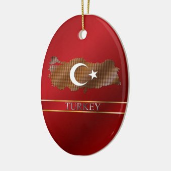 Turkey Pixel Map and Turkish Flag Ceramic Ornament | Zazzle