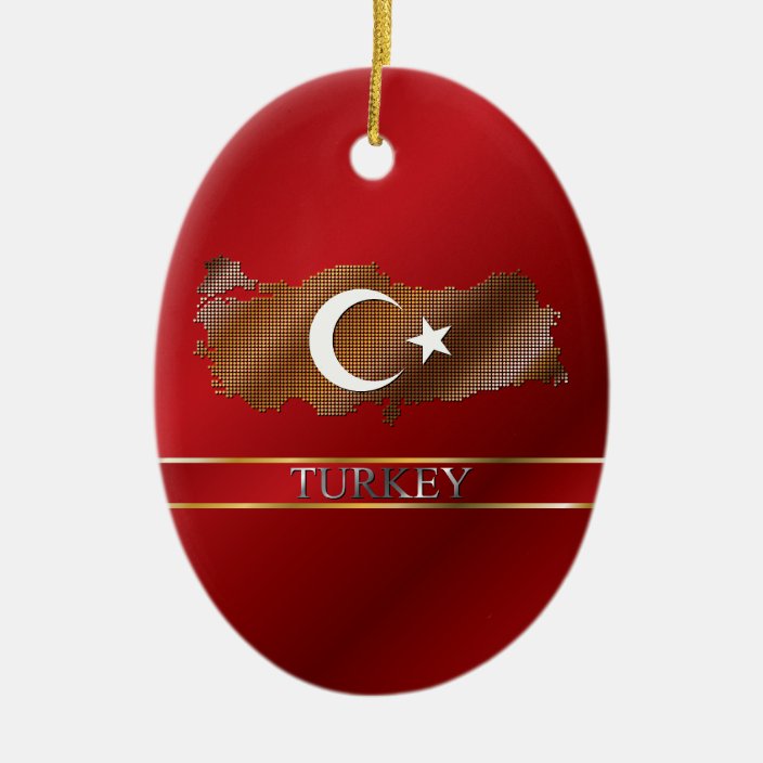 Turkey Pixel Map and Turkish Flag Ceramic Ornament | Zazzle.com