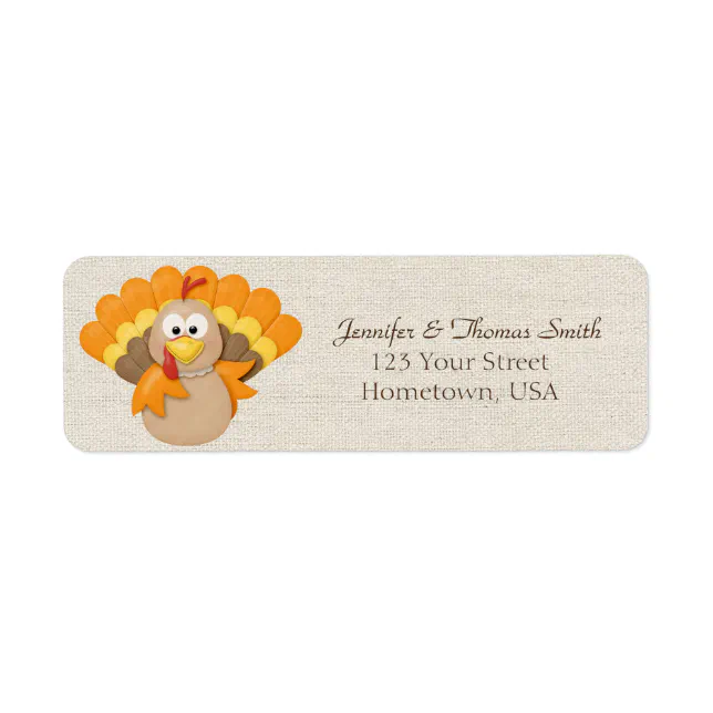 Turkey Return Address Label | Zazzle