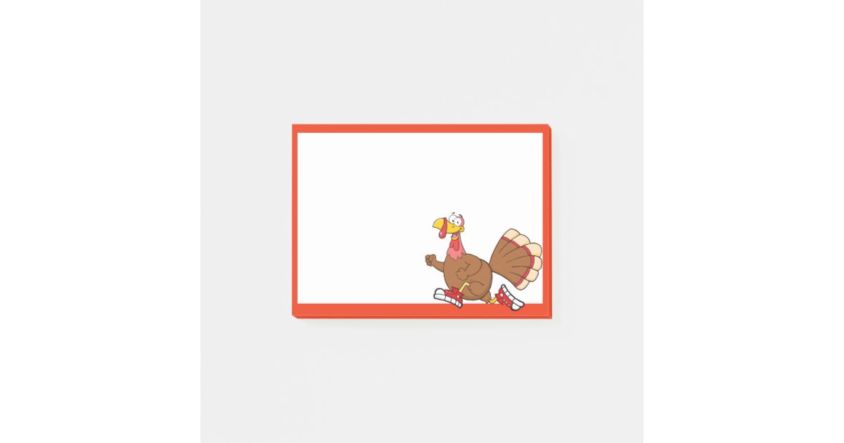 Turkey Running for It's Life Post-it Notes | Zazzle
