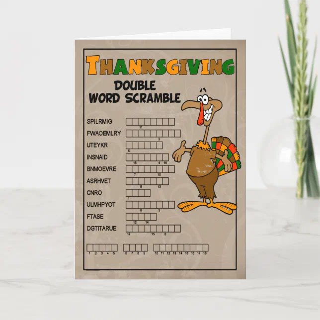 Turkey Scramble Holiday Card | Zazzle