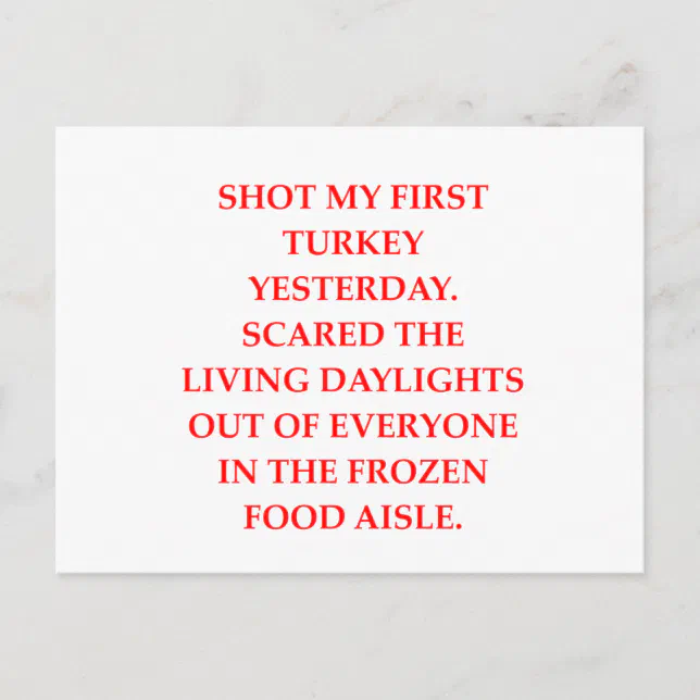 turkey shoot postcard | Zazzle
