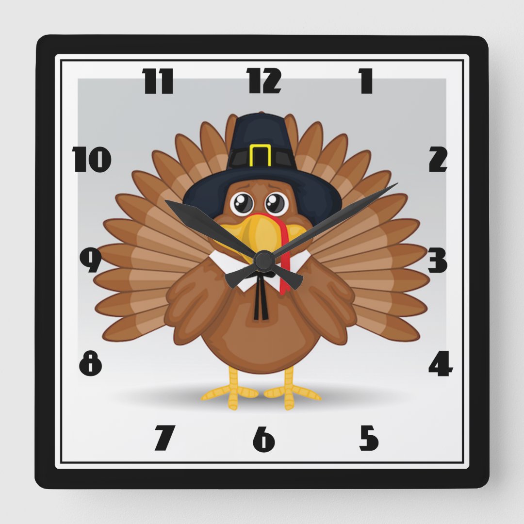 Turkey Square Wall Clock | Zazzle