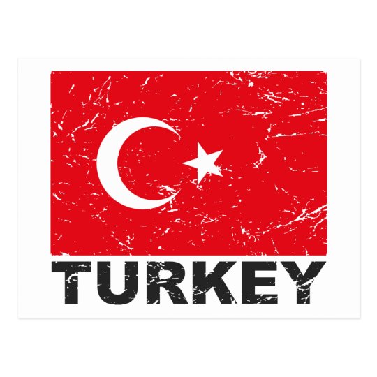 Turkey Vintage Flag Postcard | Zazzle.com
