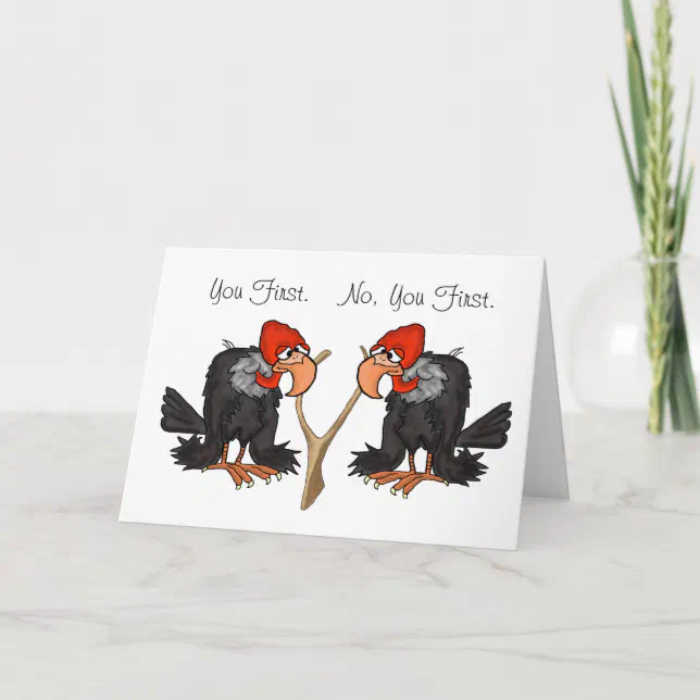 Turkey Vultures With Wishbone Thanksgiving Card | Zazzle