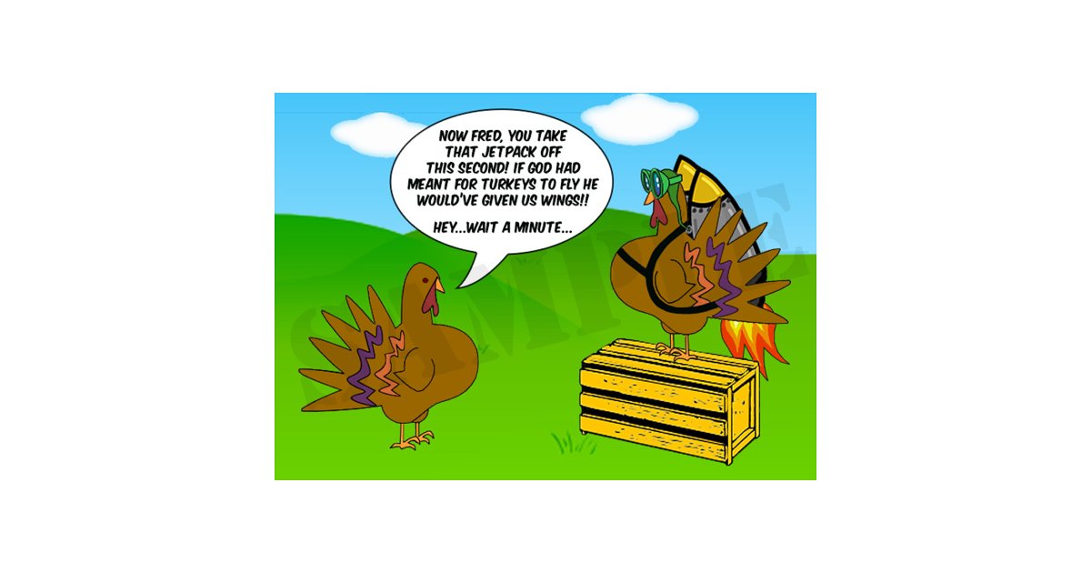Turkey with Jetpack - Funny Thanksgiving Card | Zazzle