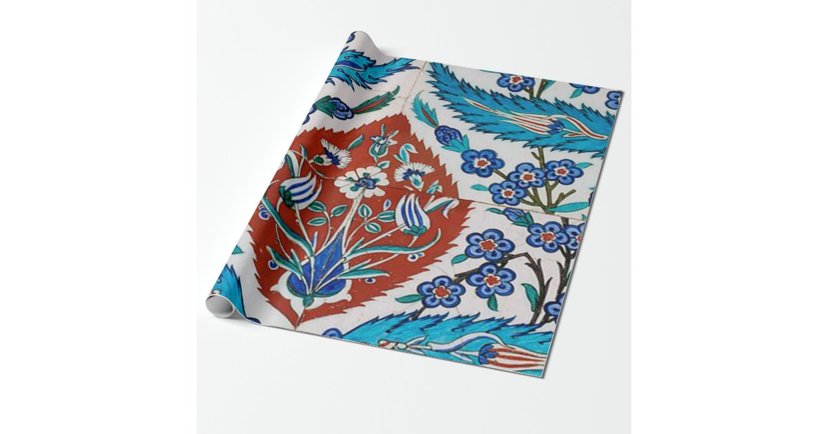 Turkish Ceramic Floral Wrapping Paper | Zazzle