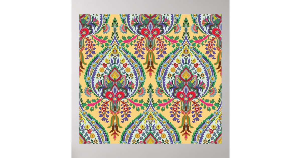 Turkish decorative seamless pattern. Vintage Islam Poster | Zazzle