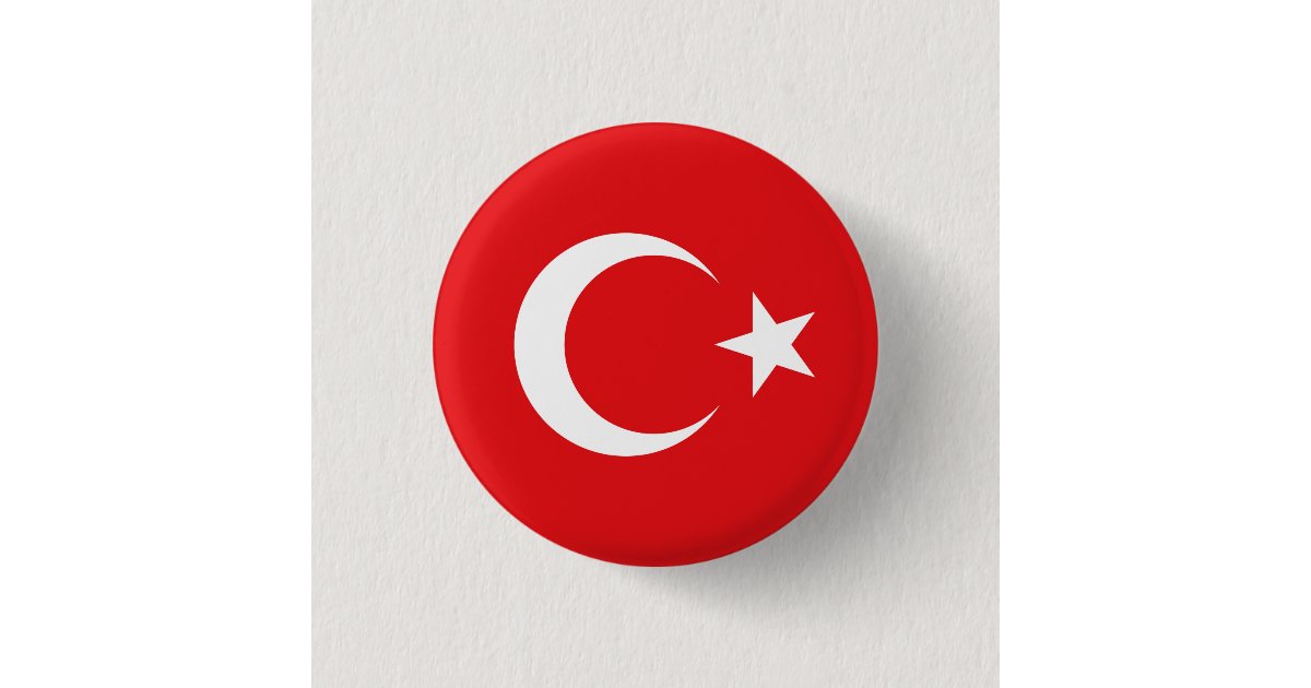 Turkish flag button | Zazzle