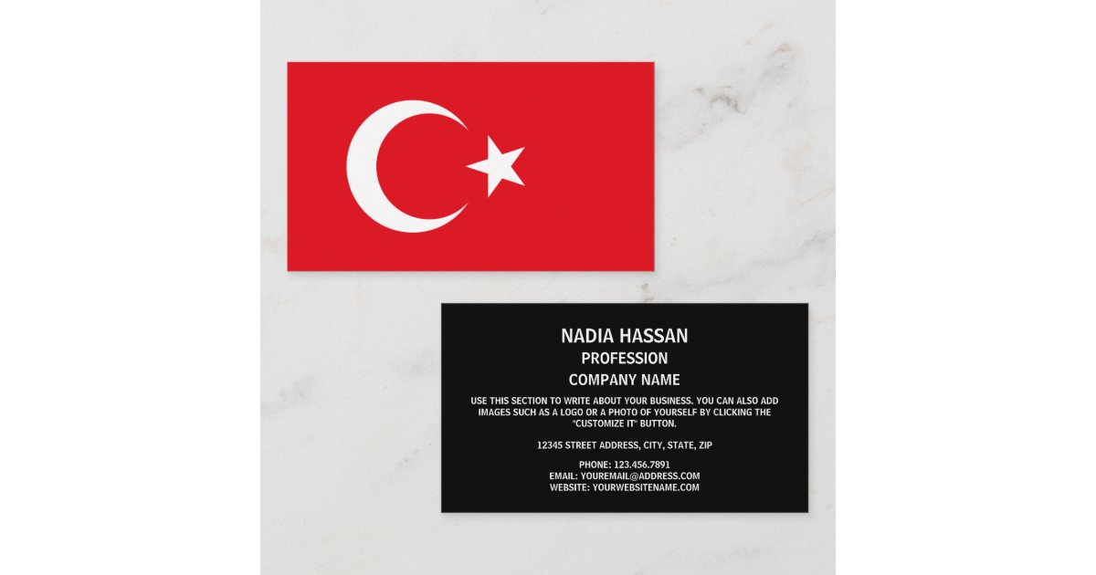 Turkish Flag, Flag of Turkey Business Card | Zazzle