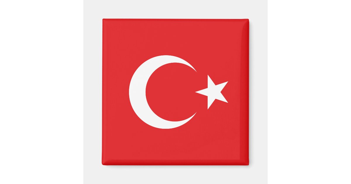 Turkish flag magnet | Zazzle