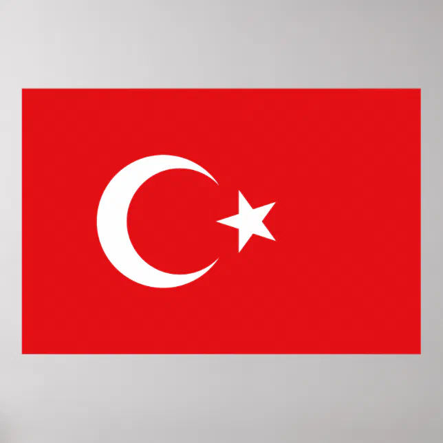 Turkish flag poster | Zazzle