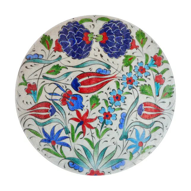 Turkish floral design cutting board | Zazzle
