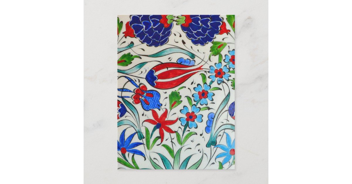 Turkish floral design postcard | Zazzle
