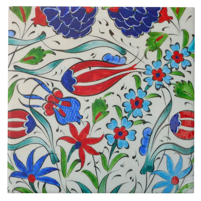 Turkish floral design tile | Zazzle