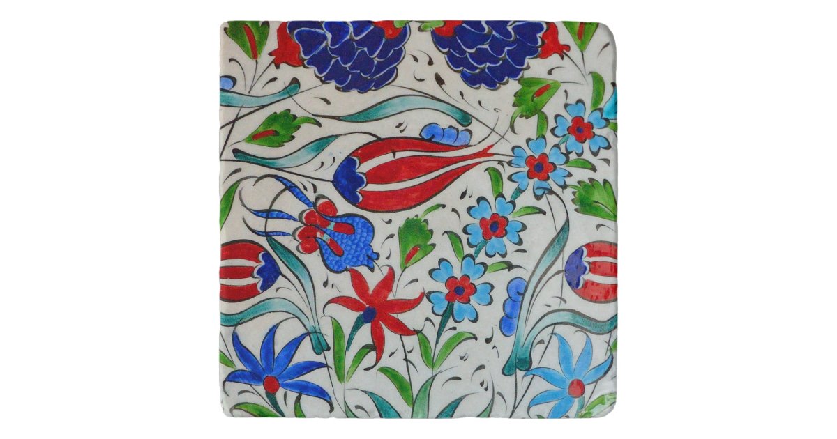 Turkish floral design trivet | Zazzle
