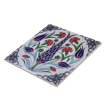 Turkish Flower Design Ceramic Photo Tile | Zazzle