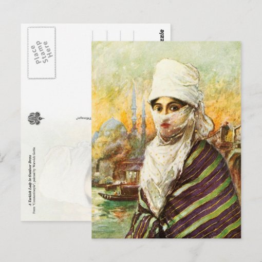 Turkish Lady in Traditional Costume Postcard | Zazzle