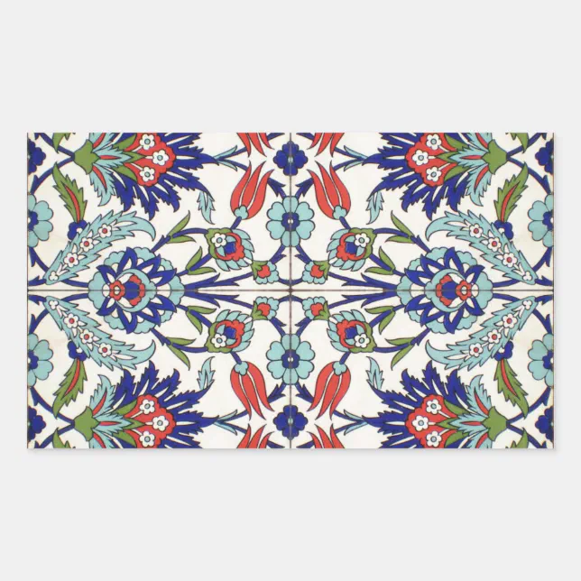 Turkish tile Rectangle Sticker | Zazzle