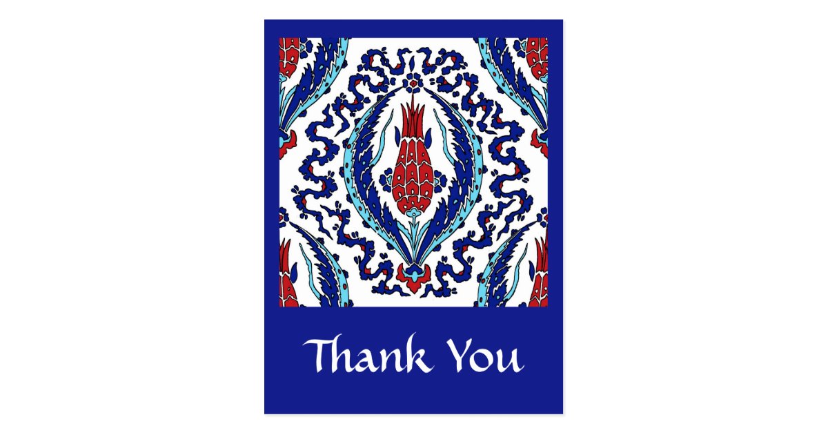 Turkish tile Thank You Postcard | Zazzle.com