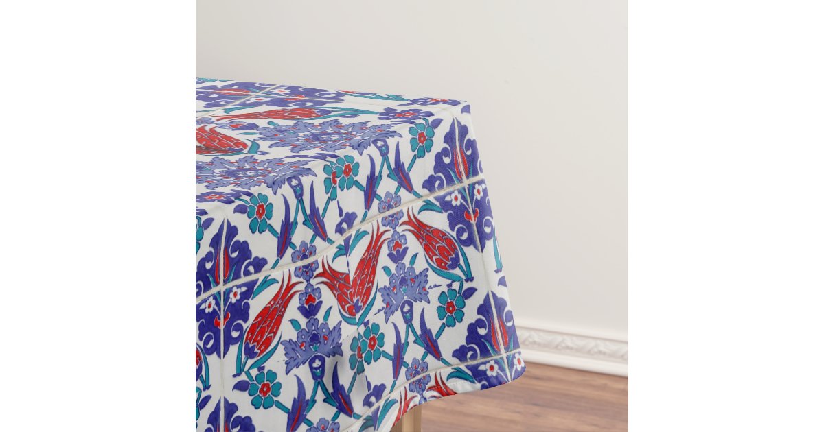 Turkish Tulip Oriental Arabesque Floral Visual art Tablecloth | Zazzle