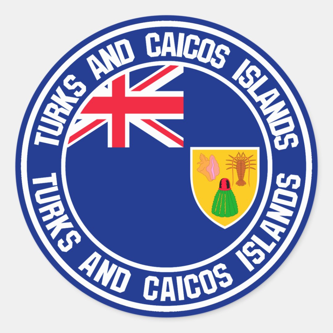 Turks and Caicos Islands Round Emblem Classic Round Sticker | Zazzle