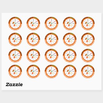Turn Clocks Back 1 Hour Time Change Reminder Classic Round Sticker | Zazzle