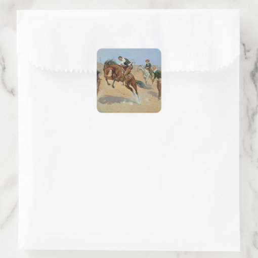 Turn Him Loose, Bill, c.1893 (oil on canvas) Square Sticker | Zazzle