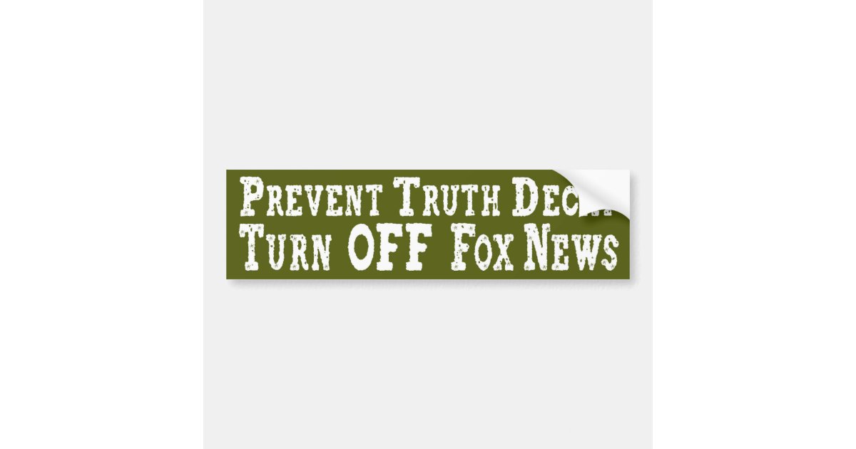 Turn Off Fox News Bumper Sticker | Zazzle