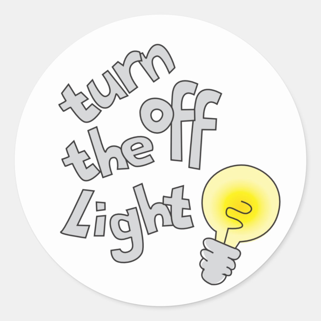 Turn off the light light bulb sticker | Zazzle