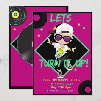 Turn up 1 Birthday Party Invitation Card (Boy) | Zazzle
