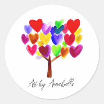 Turn Your Child's ArtWork or Drawing Into A Classic Round Sticker | Zazzle