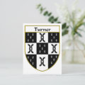 Turner Coat of Arms/Family Crest Postcard | Zazzle